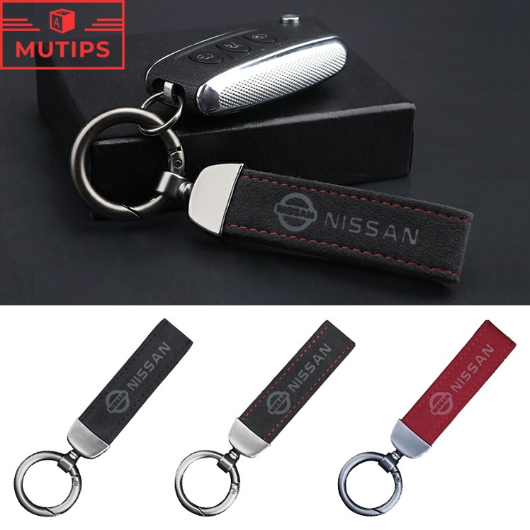 Nissan Car Leather Keychain For Navara Almera NV350 Sentra Terra Juke ...