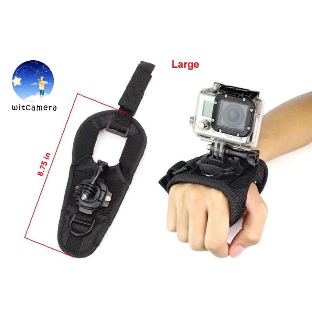 360 Degree Rotating Globe Style Wrist Strap Band Mount Hand Palm Belt ...