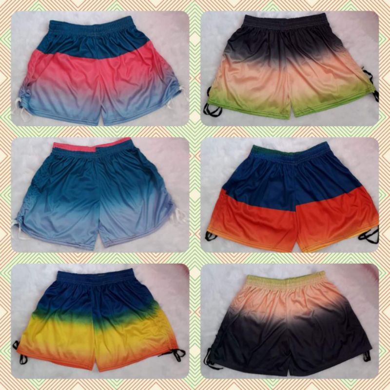 Drawstring taslan tricolor short for ladies ( 6 pcs random colors ...