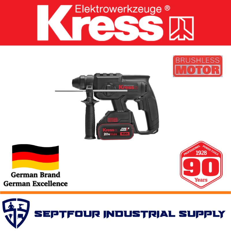 Kress 20V Cordless Rotary Hammer Brushless Motor KU390 | Shopee Philippines