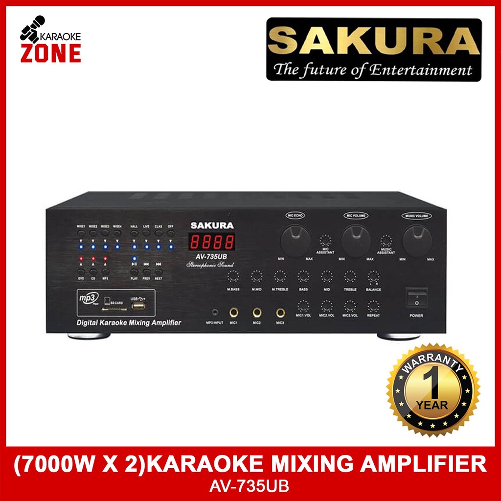 Sakura AV 735UB / Sakura / 1400W / Karaoke Amplifier / Original Sakura Amplifier / Av 735UB ...