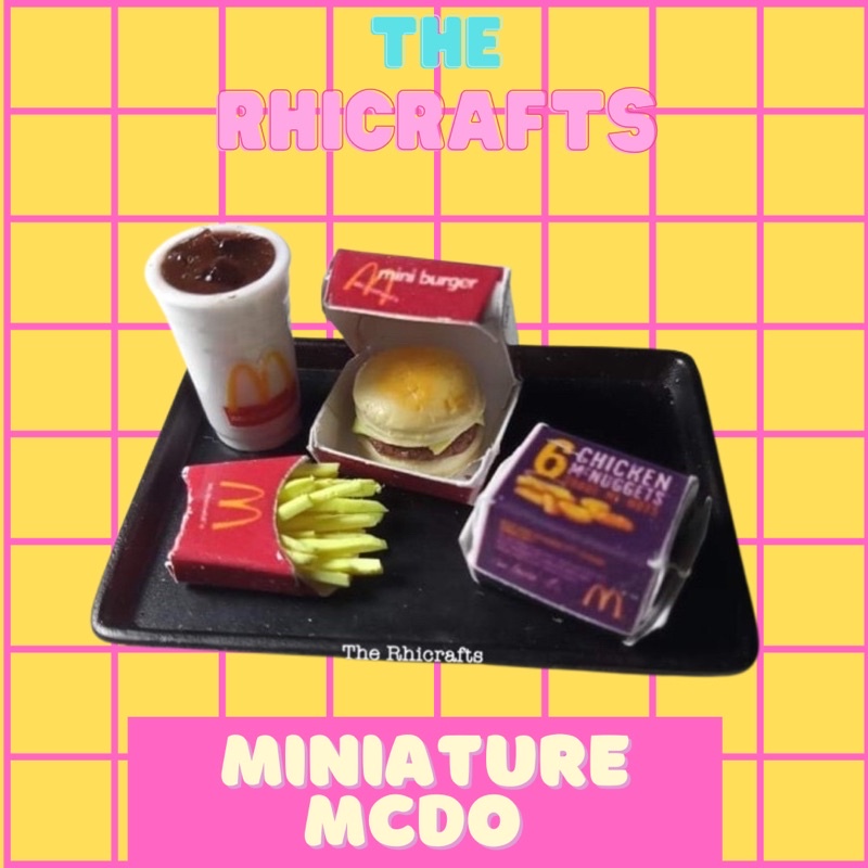 1:12 miniature Toy mcdo set chibi food dollhouse toy | Shopee Philippines
