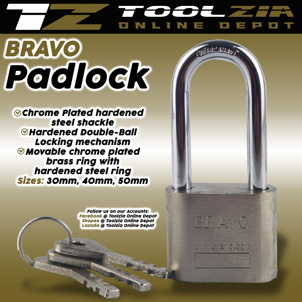 BRAVO Padlock LONG (BPLR) 30mm/40mm/50mm | Shopee Philippines