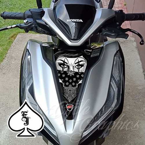 HONDA CLICK V2 FRONT COVER STICKER BANDIDA ej cycle | Shopee Philippines