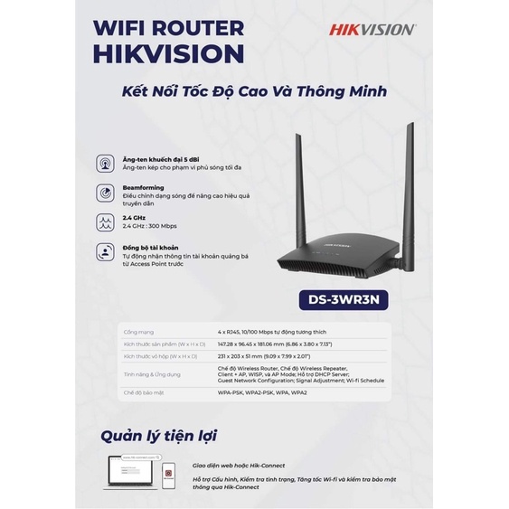 Hikvision DS-WR3N Wifi Transmitter, genuine product, Hikvision Vietnam ...