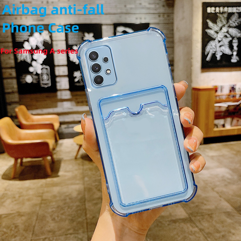 Samsung Galaxy A13 A23 A53 A33 A73 A52s A12 A52 A32 4G 5G Casing Clear Card Pocket Soft Silicone ...