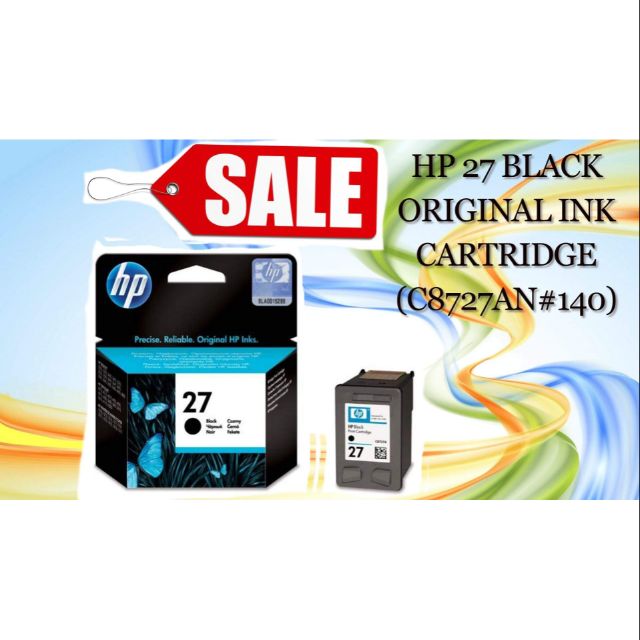 HP ink 27 Black Original Ink Cartridge (C8727AA) Printer inks | Shopee ...