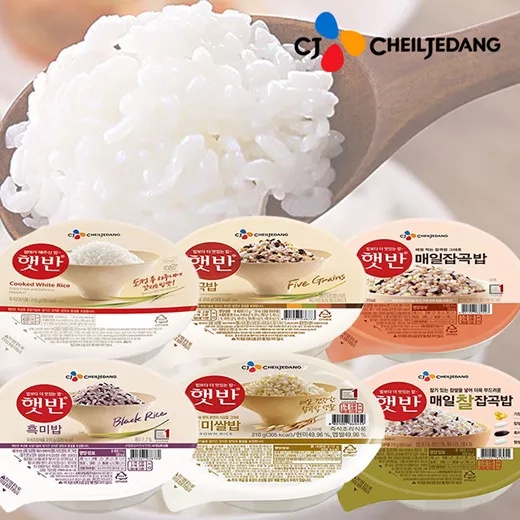 Cj Hetbahn Cooked Rice 210g (White Rice, Black Rice, Sprouted Brown Rice, Multi Grain, Five ...