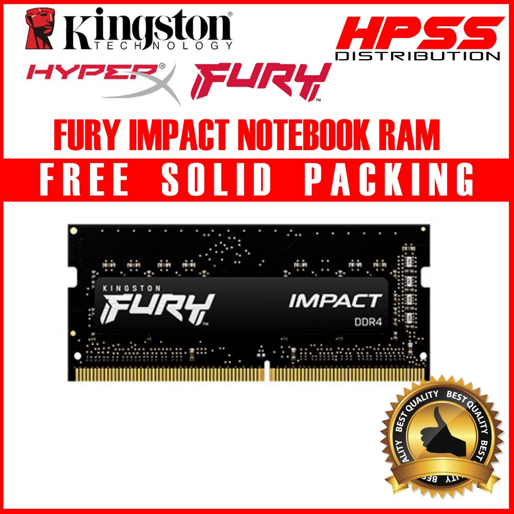 KINGSTON RAM HYPERX FURY IMPACT NOTEBOOK RAM DDR4 4GB/8GB/16GB 2400/2666/2933/3200Mhz SODIMM ...