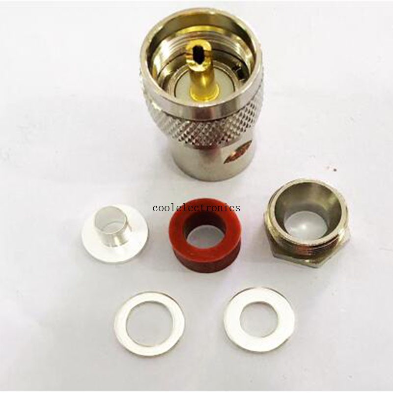 2pcs UHF PL259 PL-259 Male Clamp for RF Coaxial Coax Cable RG8 50-7 7D ...