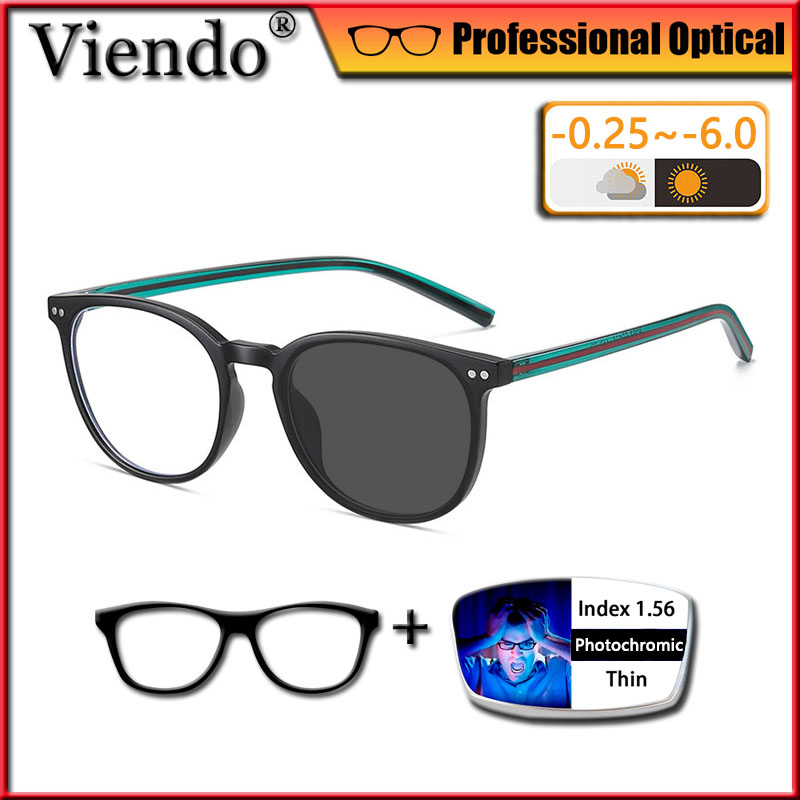 Viendo Photochromic Graded Glasses Index 1.56 Optical Prescription Myopic TR90 Transition ...