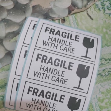 Fragile Tape Stickers 60x40mm Customized Thermal Packaging Sticker ...