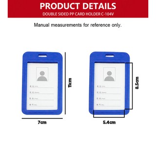 QUAFF Double Sided ID Holder Jacket Protector Case Vertical for Cards ...