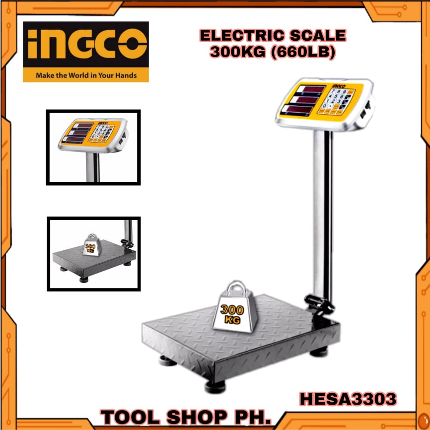 INGCO 300KG Capacity Electronic Scale HESA33003 | Shopee Philippines