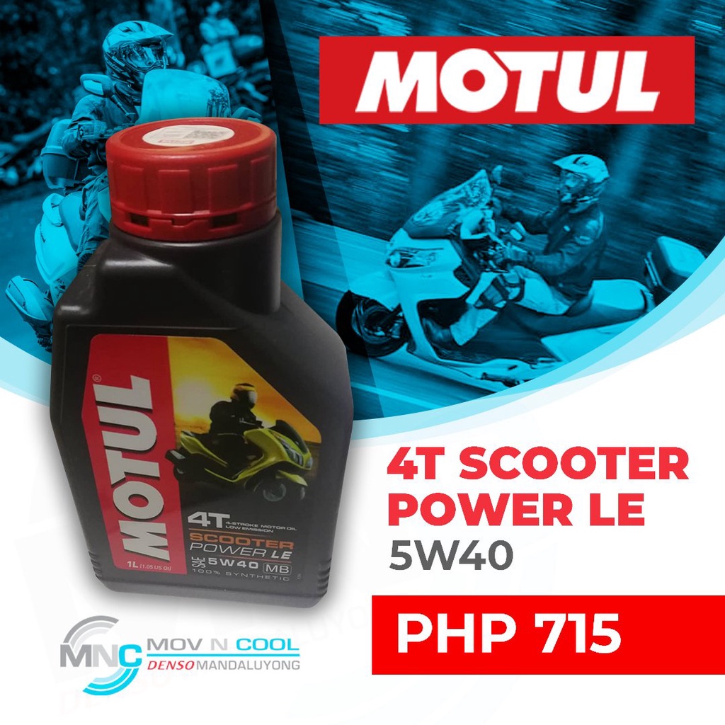 Motul- Motorcycle Oil 4T Scooter Power LE 5W40 (1L) | Shopee Philippines