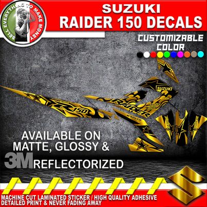 SUZUKI RAIDER 150 CARB DECALS FLAME STICKER FOR MOTORCYCLE PARTS AND ...