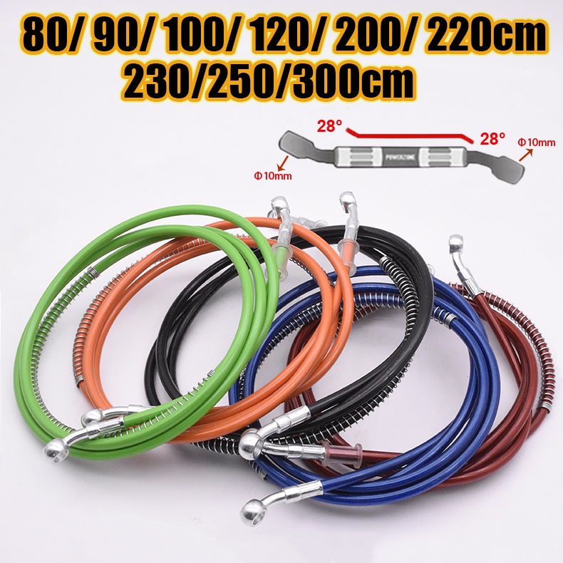Motorcycle Dirt Bike Braided Brake Hose Line 80cm to 300cm Steel Brake ...