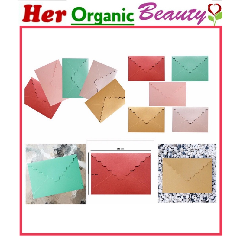 160 x 110 mm Glossy Paper Envelopes with Scallop Design Envelope EZNG ...
