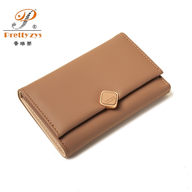 Women Medium Wallet Three Fold PU Leather Female Coin Purse Card Holder ...