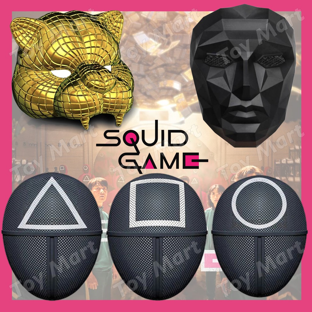 Squid Game Mask Square Circle Triangle Plastic Helmet Masks Halloween ...