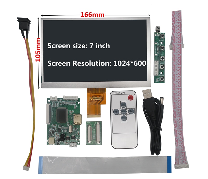 7 Inch LCD Screen Display Monitor With HDMI-Compatible Driver Control ...