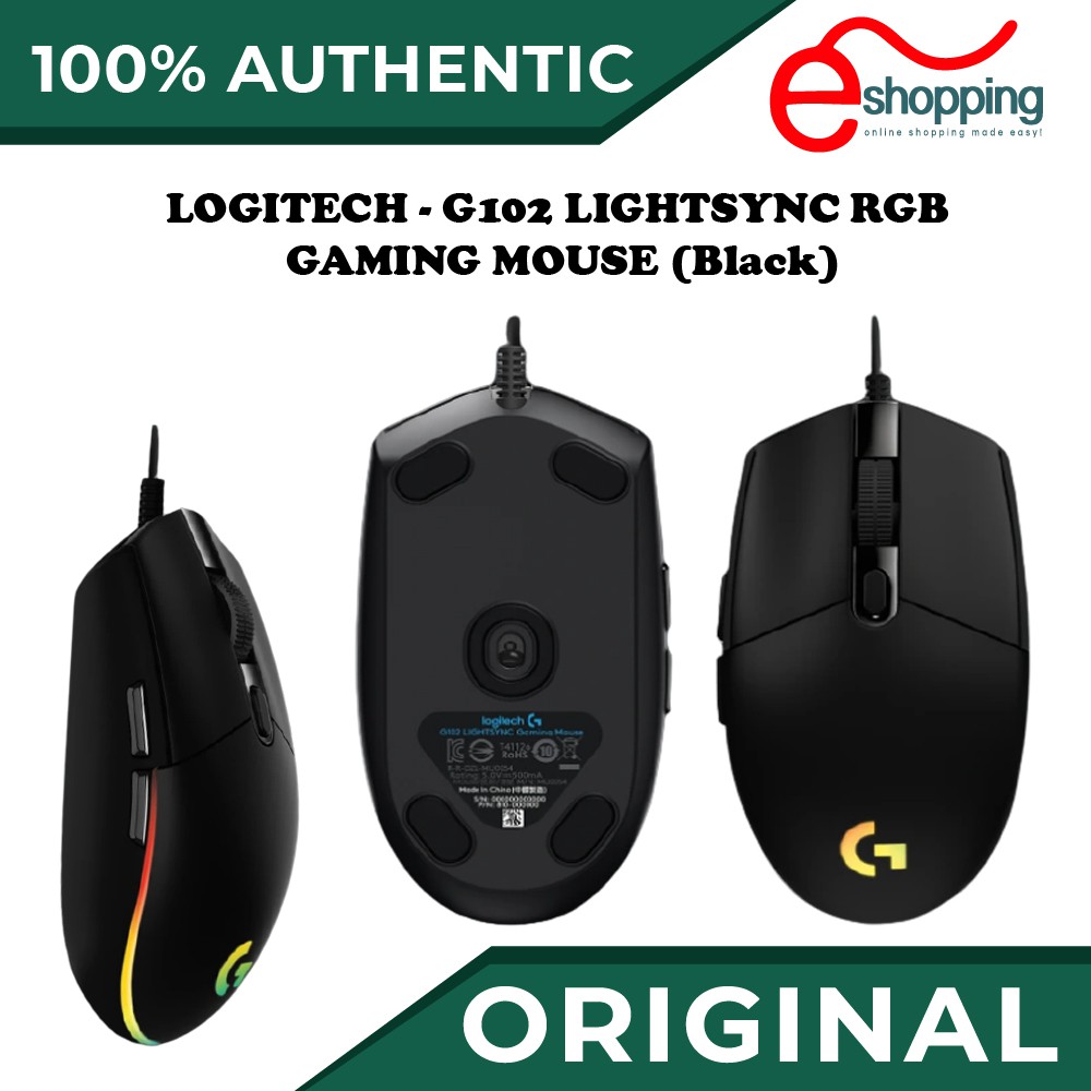 LOGITECH - G102 LIGHTSYNC RGB GAMING MOUSE (Black) | Shopee Philippines
