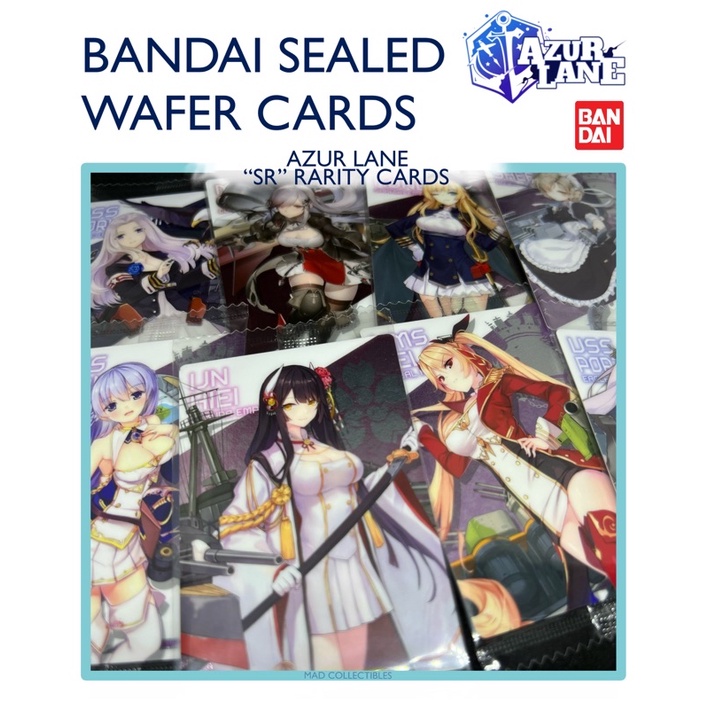 Bandai Sealed Wafer Cards - Azur Lane SR Rarity Card Singles Waifu ...