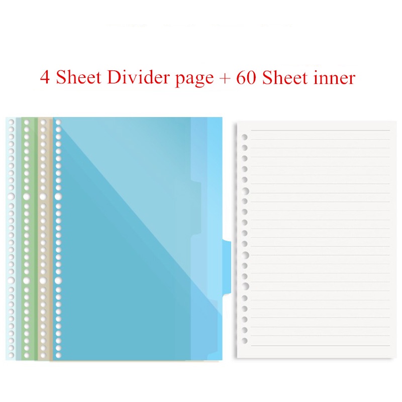 60 Sheets A5/B5 Loose Leaf Notebook Blank/Line/Grid/Dotted Inner ...