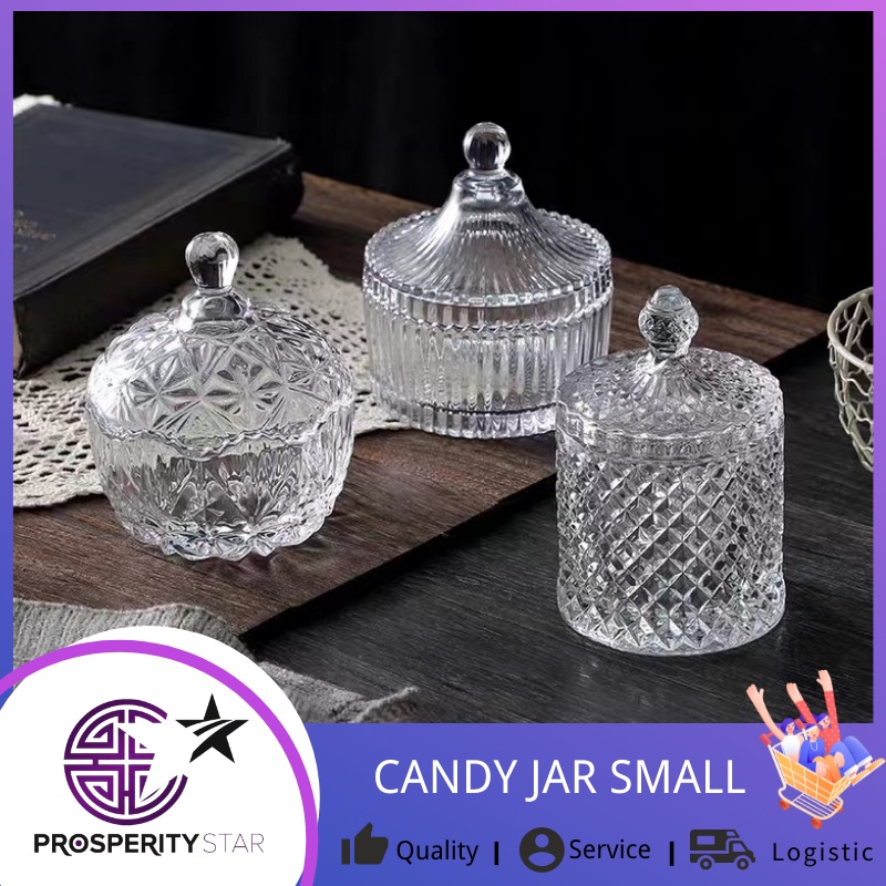 PROSPERITY STAR [1PC] Home Decoration Glass Jars Candy Jar W/ Lid ...