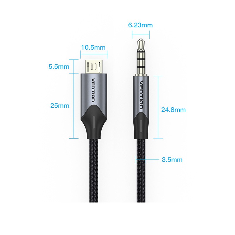 Vention Live Streaming Cable Micro USB to 3.5mm V8 Sound Card Singing ...