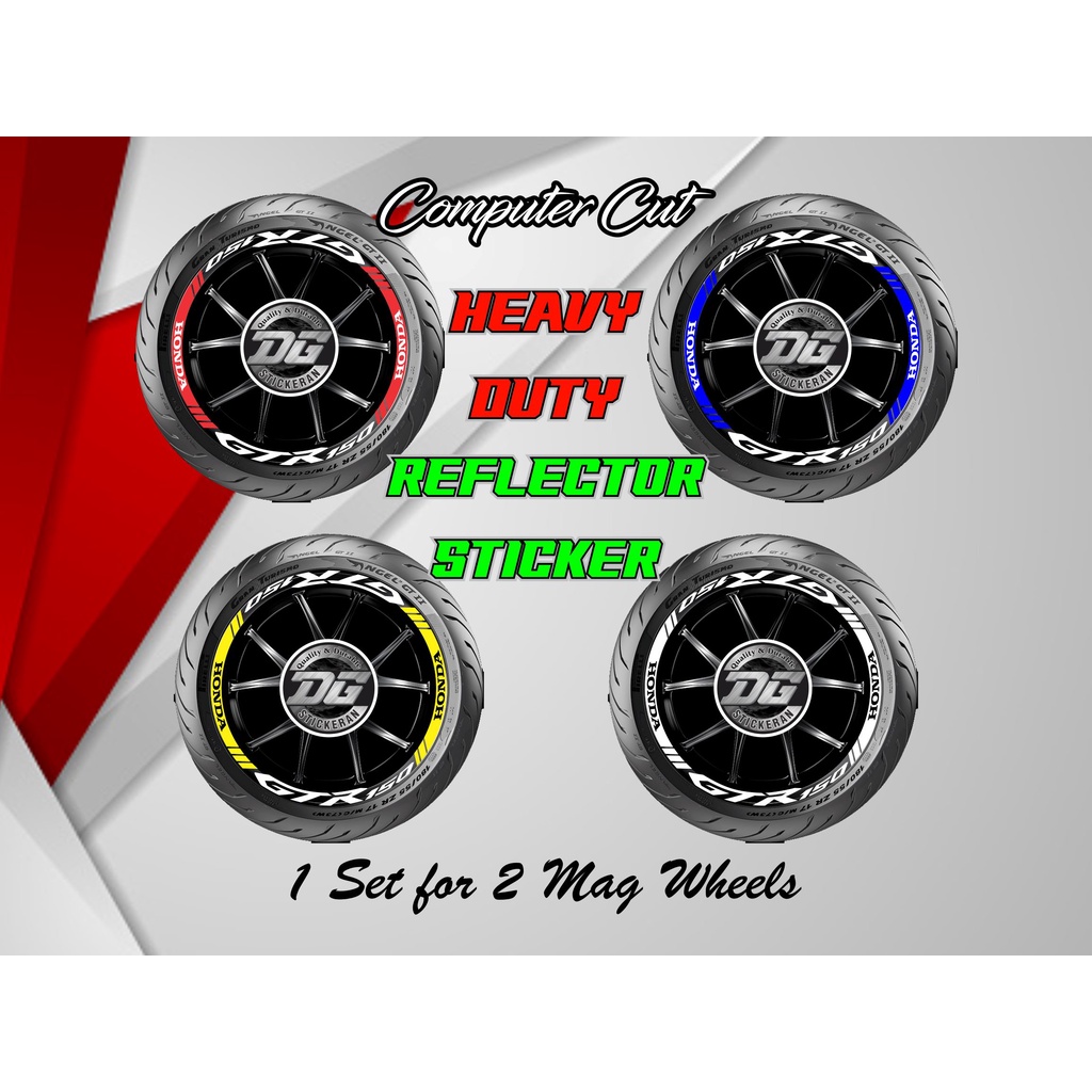 Honda Supra GTR150 Mag Wheels Sticker Heavy duty reflector-MAS MADIKIT ...