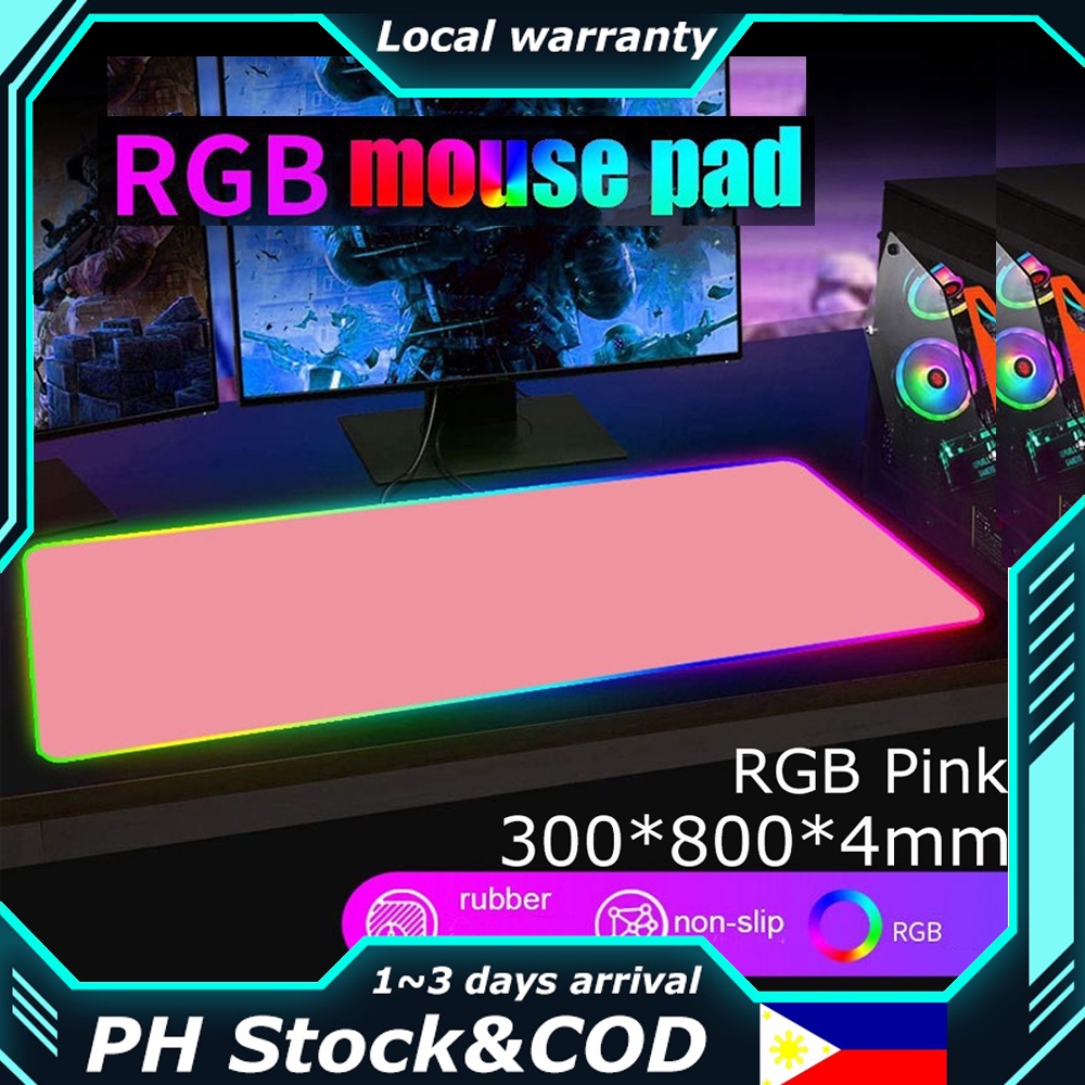 Large Mousepad PC Computer RGB Pink Gamer Laptop Pink Mouse Pad LED ...