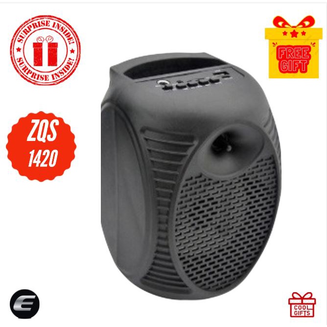 BT ZQS-1420 Super Bass Portable Wireless Karaoke Bluetooth Speaker with ...