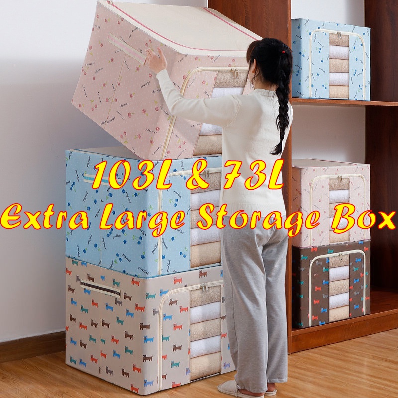 103L/73L Storage Box Extra Large Quilt Clothing Folding Storage Box ...