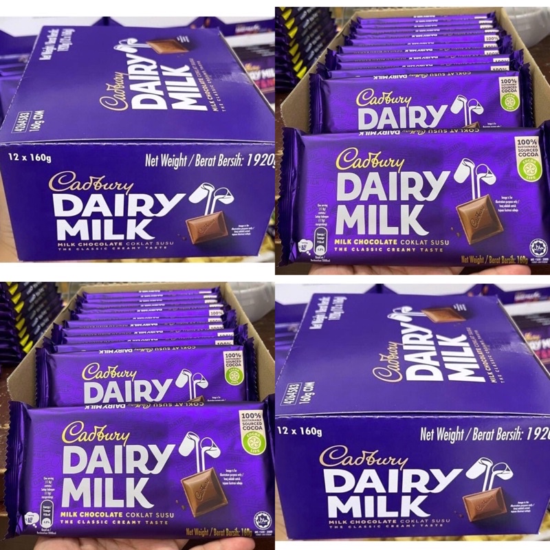CADBURY DAIRY MILK 1 BOX (160g x 12 pcs) 2024 | Shopee Philippines