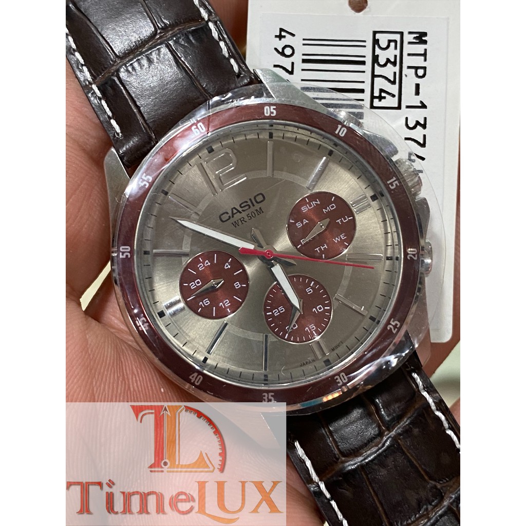 Casio Mens Leather Mtp 1374l 7a1 Shopee Philippines