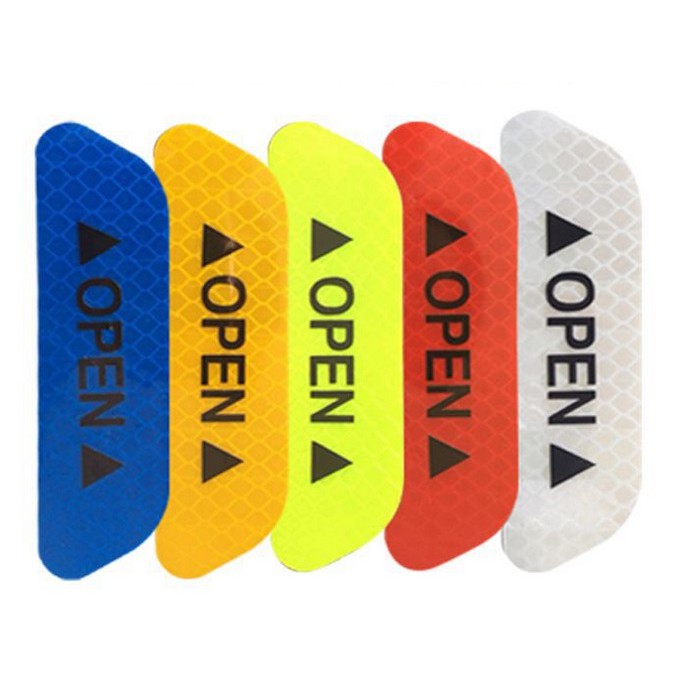 4pcs Car Door Open Sticker Reflective Tape Safety Warning Decal Door ...