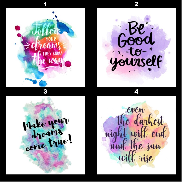 Batch 13 Watercolor Motivational Quotes Stickers Waterproof Vinyl ...