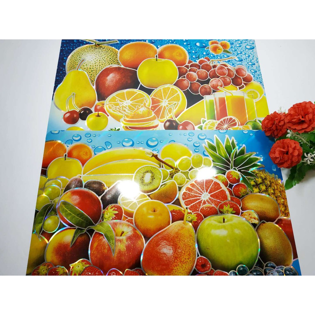12pcs Set 3D Plastic Placemat Dining Table Fruits Design With Coaster ...
