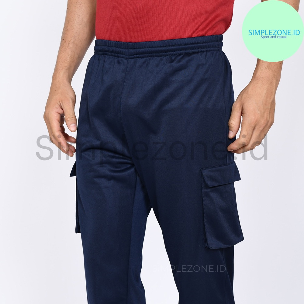 Navy Long Cargo Pants Velcro Side Pockets | Shopee Philippines