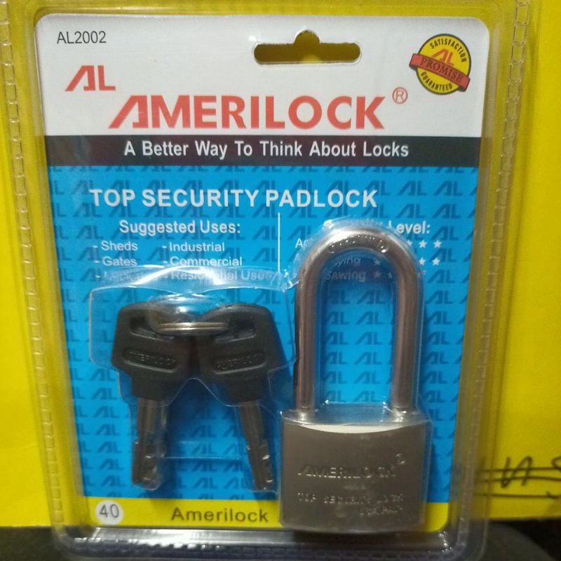 Amerilock Long Shackle Padlock 40mm | Shopee Philippines