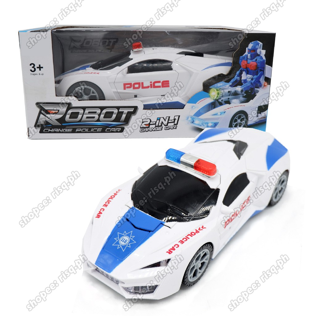 Robot Change Police Car Transformer Type Police Vehicle Light Sound ...