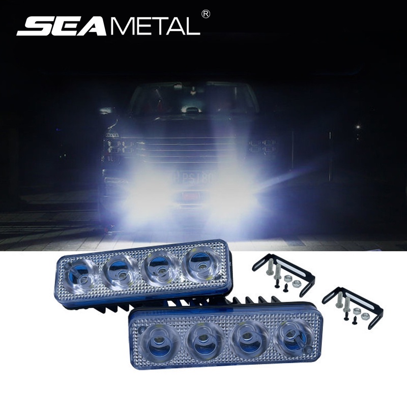 SEAMETAL 12V Car LED Daytime Running Light Auto Grille Super Bright ...
