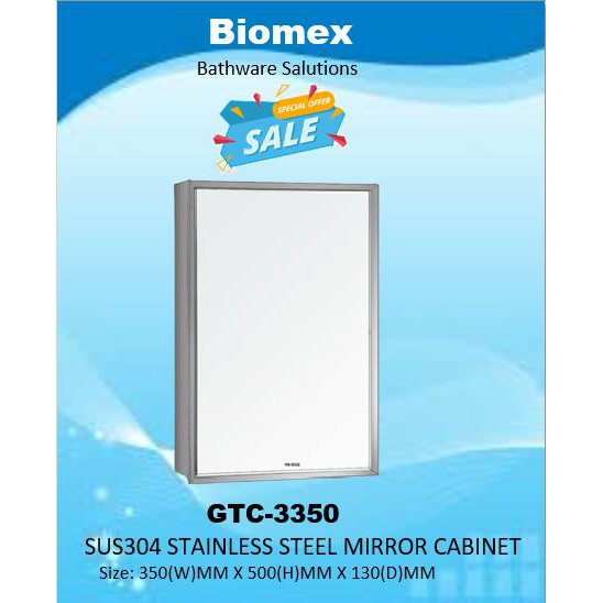 GTC-3550 Stainless Steel Wall - Mounted Rectangle Bathroom Mirror With ...