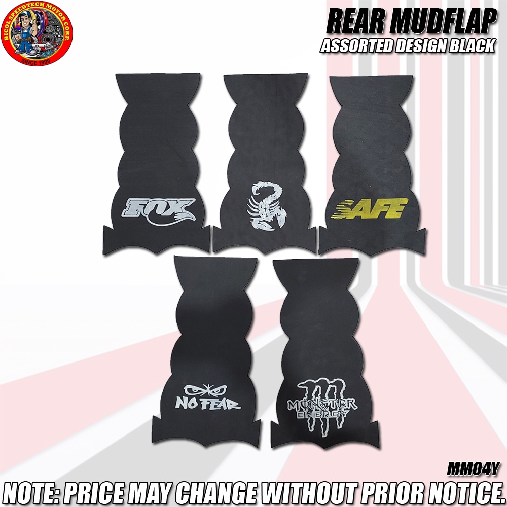 MUDFLAP REAR ASSORTED DESIGN BLACK (MM04Y) | Shopee Philippines