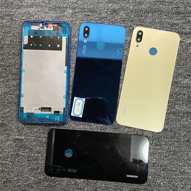 For Huawei P20 Lite Full Housing Back Battery Cover Rear Case Middle Frame With Camera Glass ...