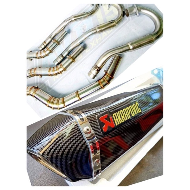 KLX KLX150 EXHAUST PIPE MUFFLER AKRA Full Carbon FULL SYSTEM Akrapovic ...