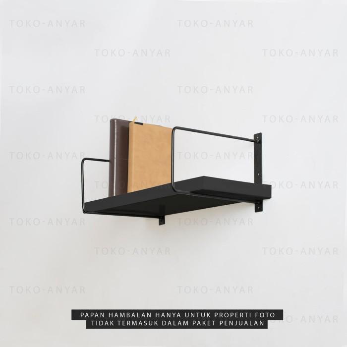 KAYU SIKU 1-tier Iron Elbow Rack Wooden Shelf Elbow Shelf Wall Mounted ...