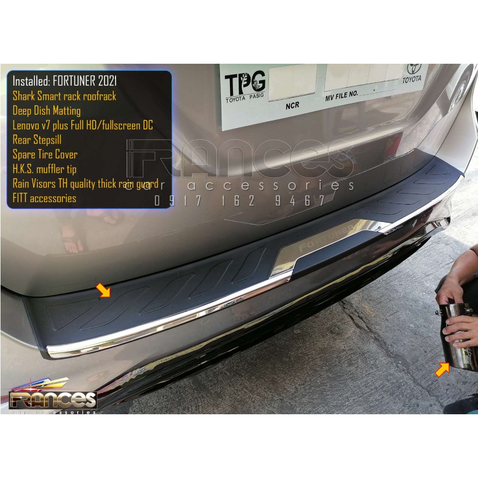 Toyota Fortuner 2016-2026 Bumper Rear stepsill Thailand Made Matte ...