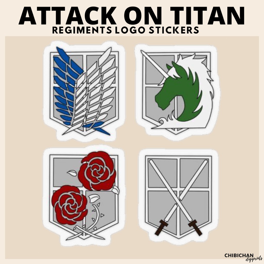[𝐀𝐧𝐢𝐦𝐞 𝐒𝐭𝐢𝐜𝐤𝐞𝐫𝐬] Attack on Titan Regiment Logo - waterproof stickers ...